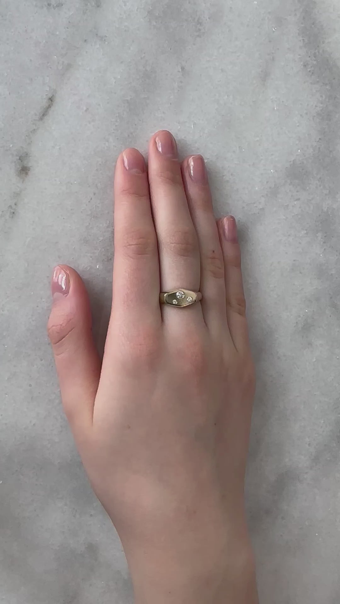 Hex Signet 14k Gold Ring with Diamonds – Julie Nolan